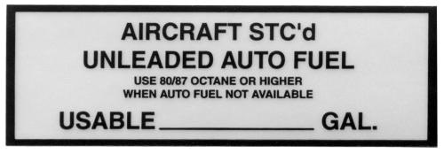 AUTO FUEL PLACARD | J&M Aviation Supply