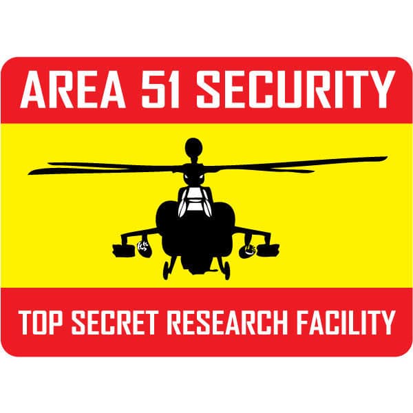 AREA 51 SECURITY STICKER | Area 51 Alien Center