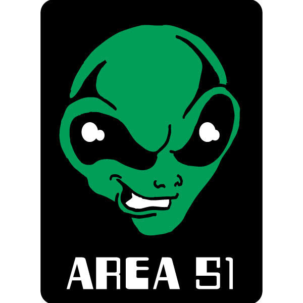 GREEN ALIEN HEAD AREA 51 STICKER | Area 51 Alien Center