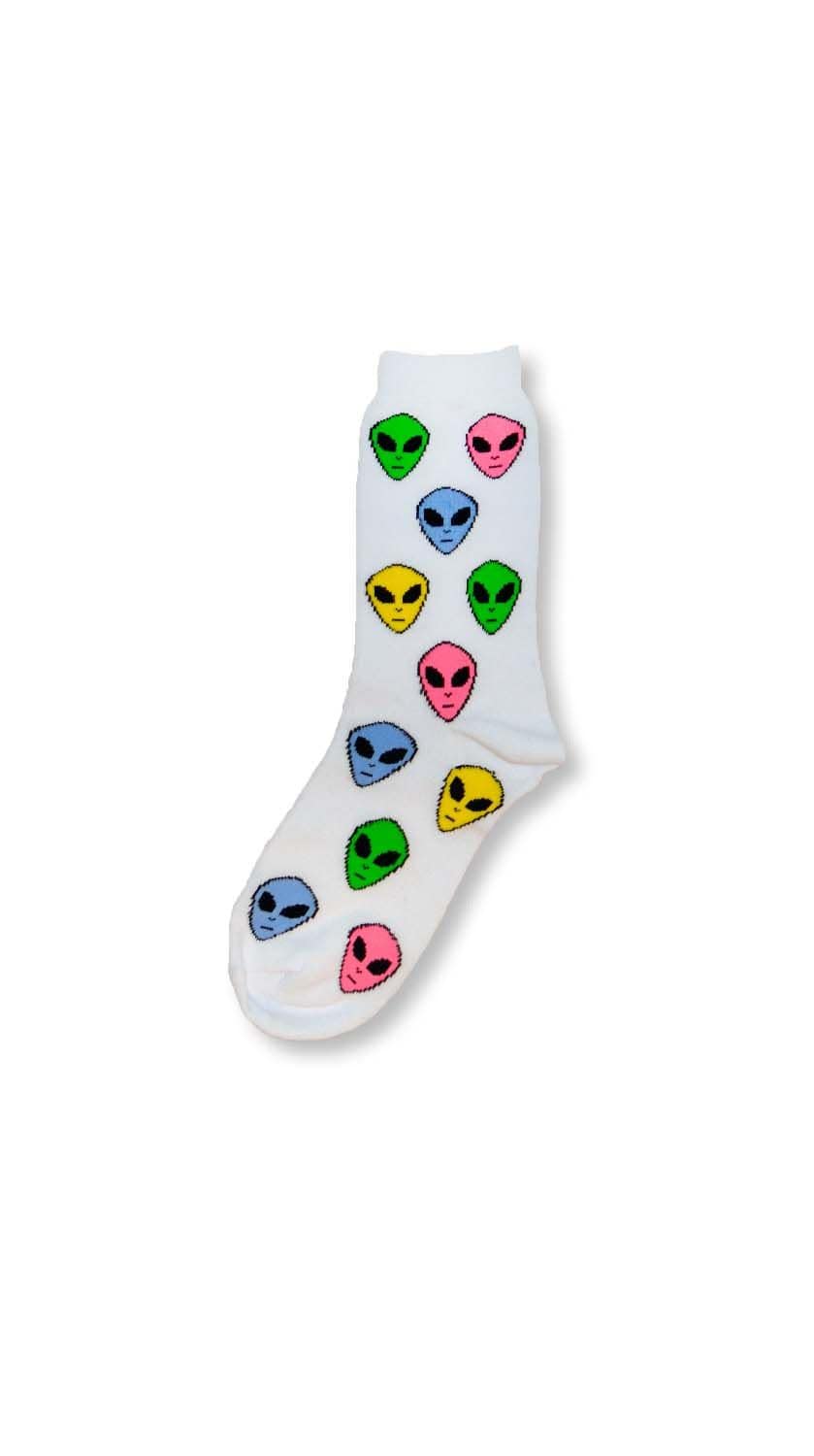 MULTI ALIEN HEAD’S JUNIOR KNEE SOCKS | Area 51 Alien Center